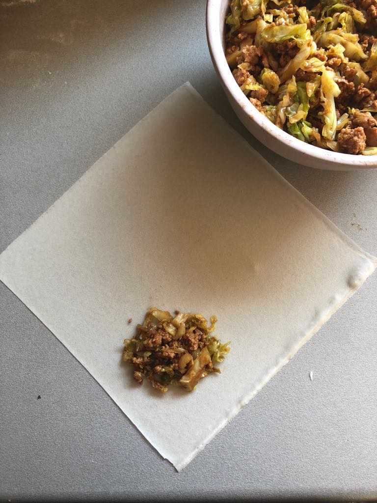 Kevadrullid kapsa ja hakklihaga