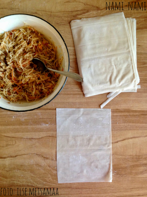 Kevadrullid sealiha ja krevettidega